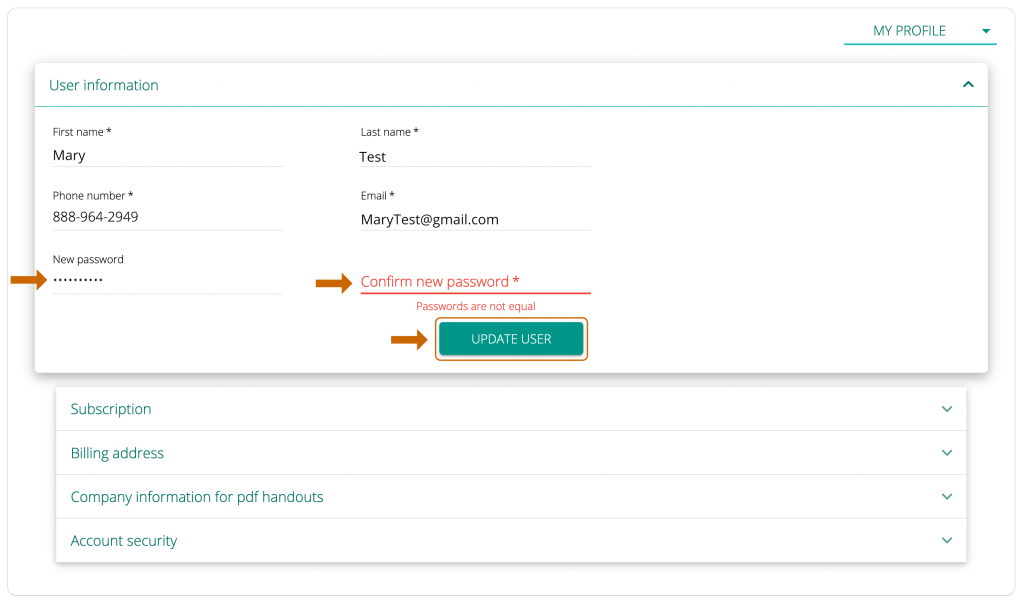 Change password – Sequence Wiz Help