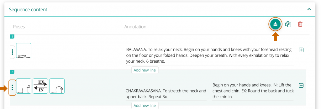 Save a line/row – Sequence Wiz Help