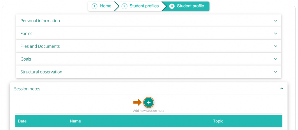 Add a new Session note – Sequence Wiz Help