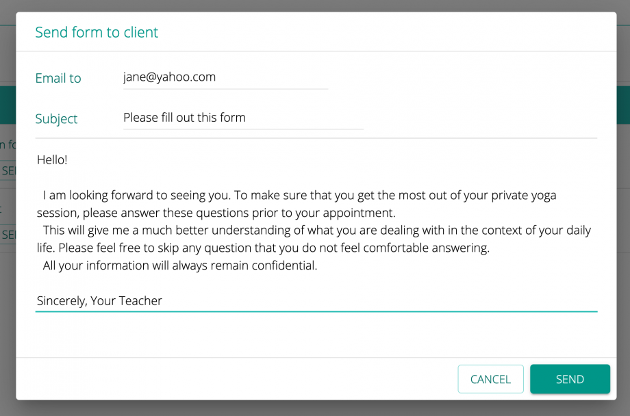 Send form to student – Sequence Wiz Help