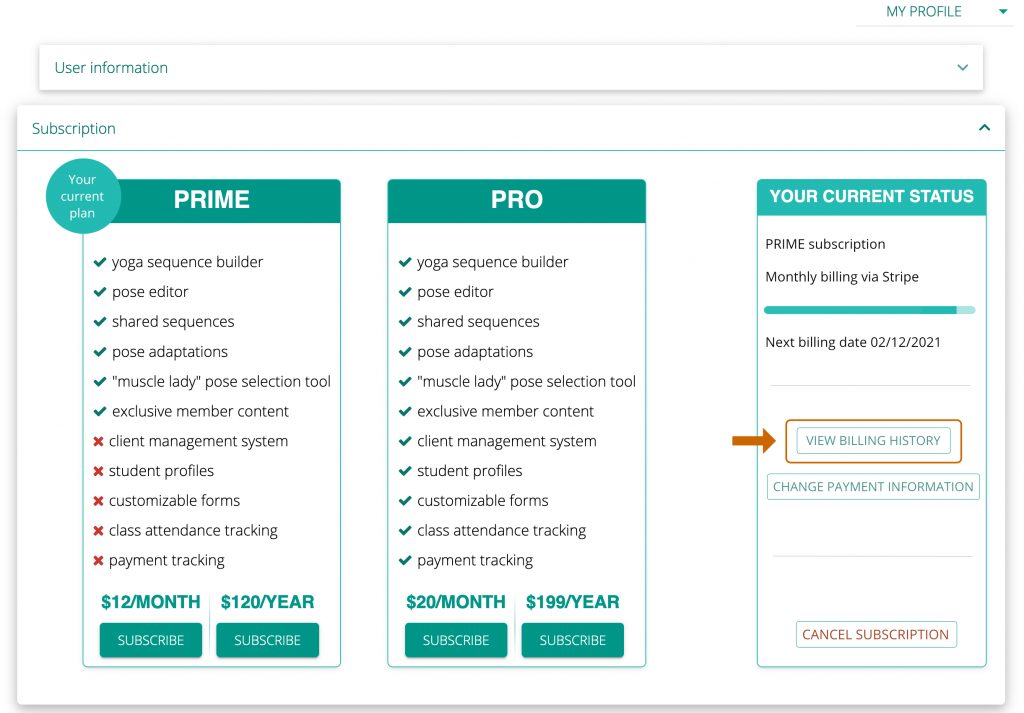 View and print billing history – Sequence Wiz Help